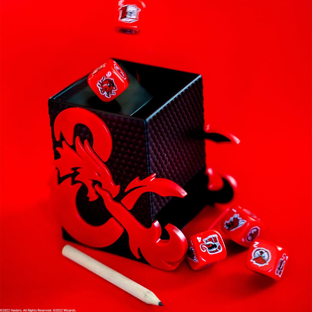 YAHTZEE: Dungeons & Dragons | Collectible Dice Tower | Dice Featuring Dragon, Owl Bear, Gelatinous Cube, Mimic, Mind Flayer, and Beholder | Officially-Licensed Dungeons & Dragons Game & Merchandise