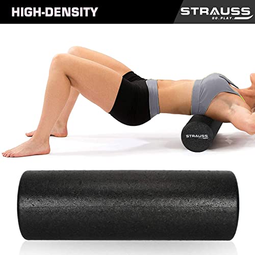 STRAUSS High Density Foam Roller, 45cm, (Black)