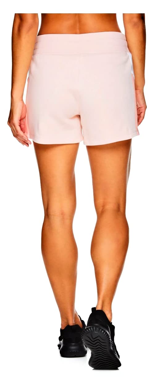 Reebok Women's 3.5" Inseam Running, Relaxing, Journey Color Block French Terry Shorts with Pockets, (as1, alpha, s, regular, regular, Sepia Rose, Large)