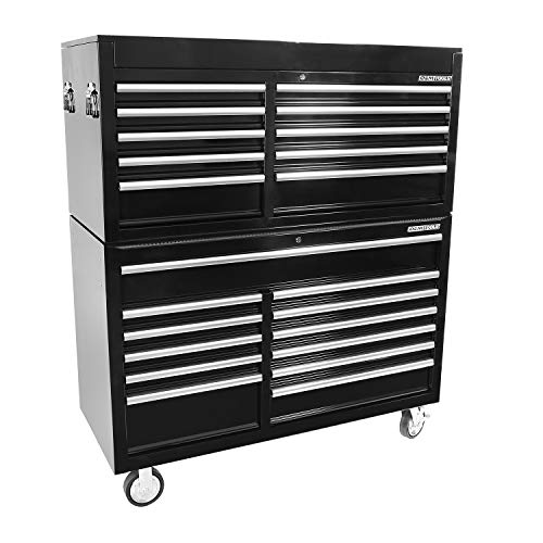 OEMTOOLS 24738 57 Inch Chest and Cabinet Set, Tool Cabinet Chest, Rollaway Tool Chests With Wheels and Drawers, Mechanic Tool Cabinet
