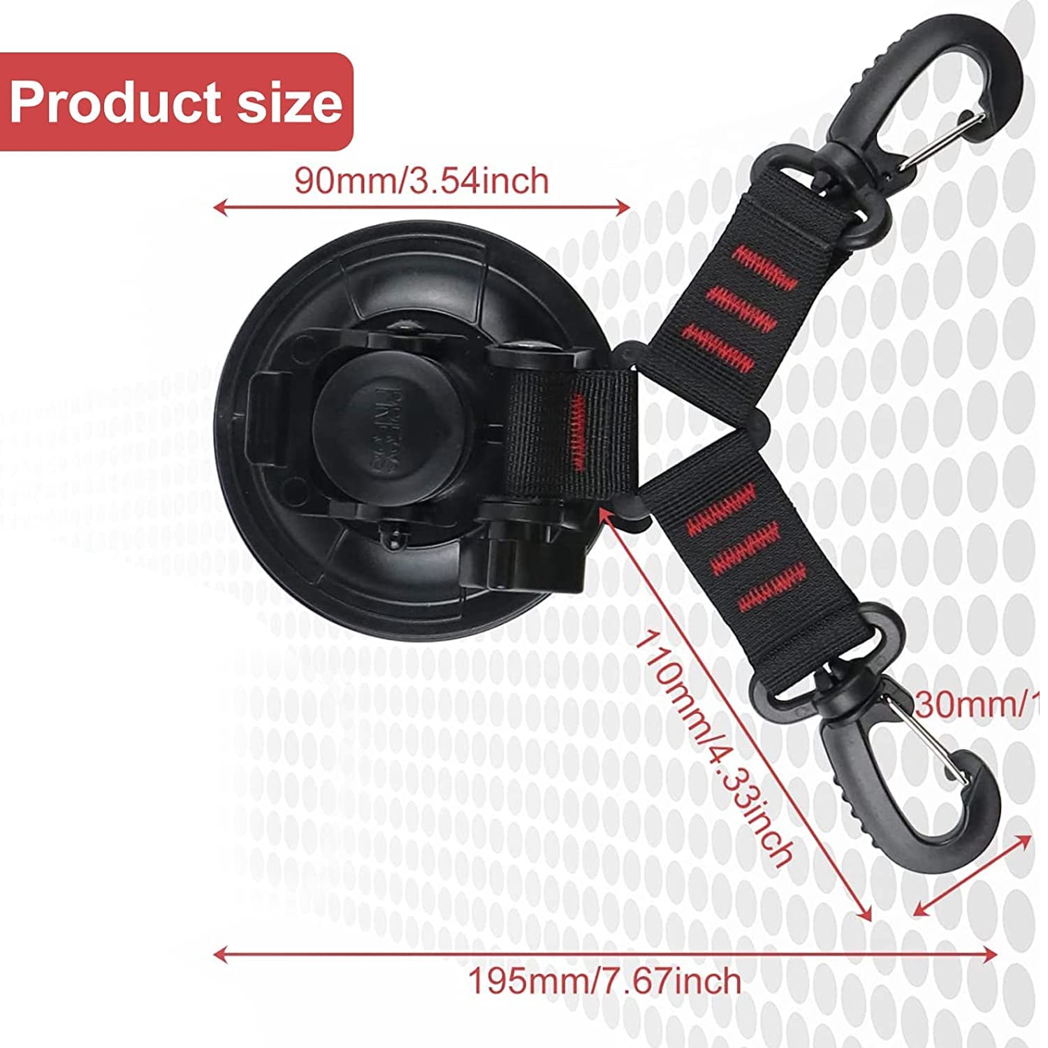 Vashly Heavy Duty Suction Cup Anchor 2pcs Strong Double Hooks Suction Cup with Hook Tie Down