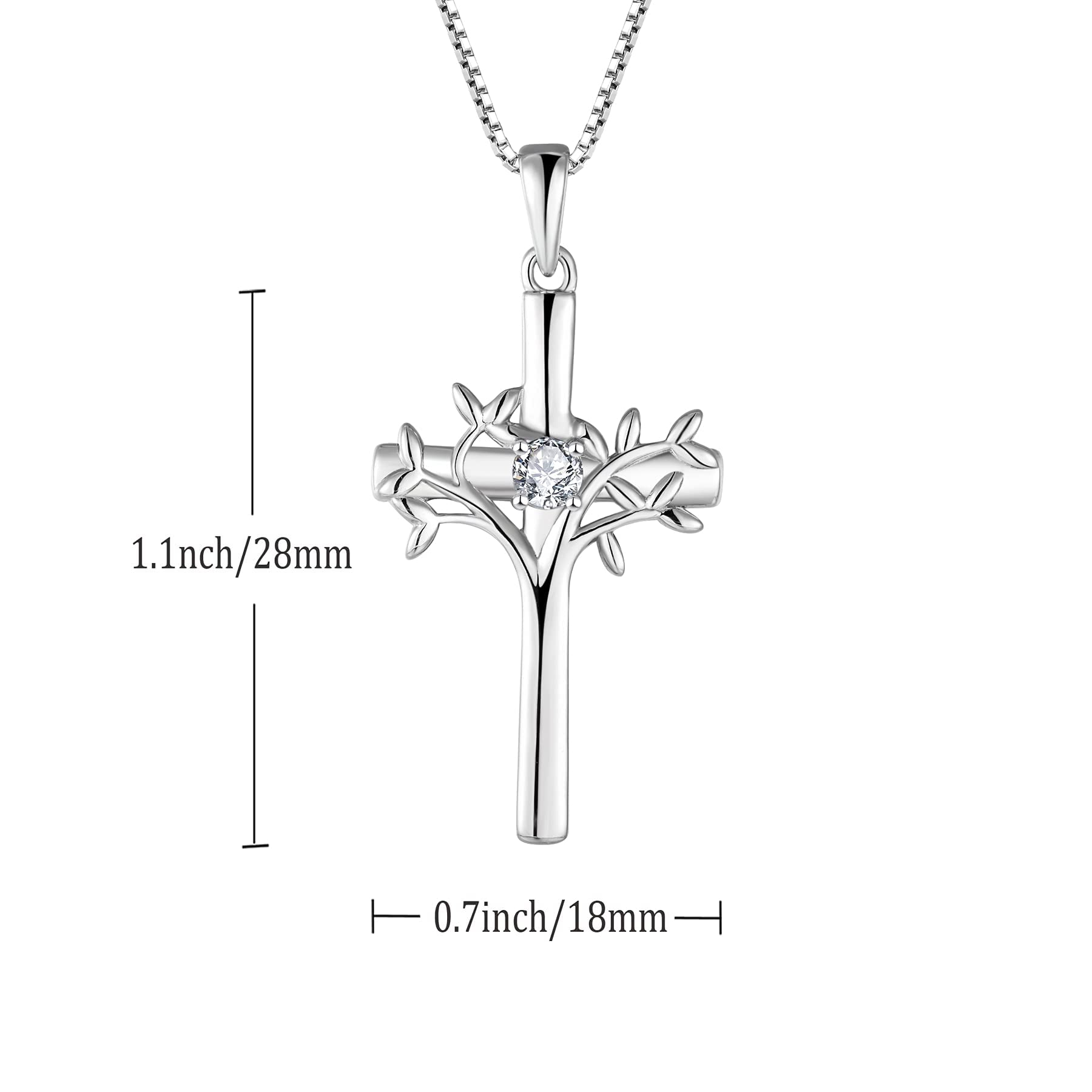 STARCHENIE Cross Necklace 925 Sterling Silver Tree of Life Pendant Crucifix Jewelry for Women