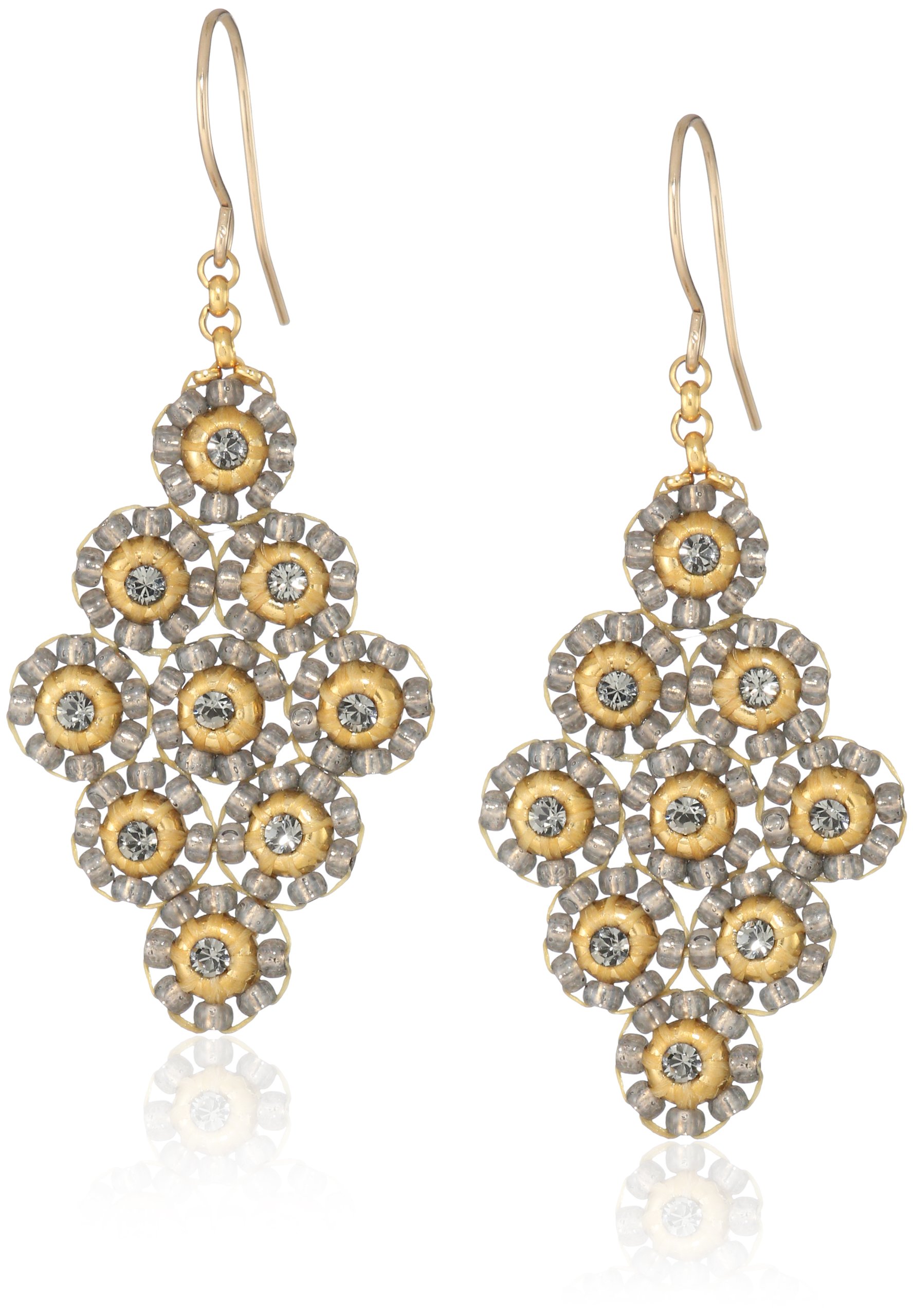 Miguel Ases Soft Pewter Small Diamond Shaped Earrings