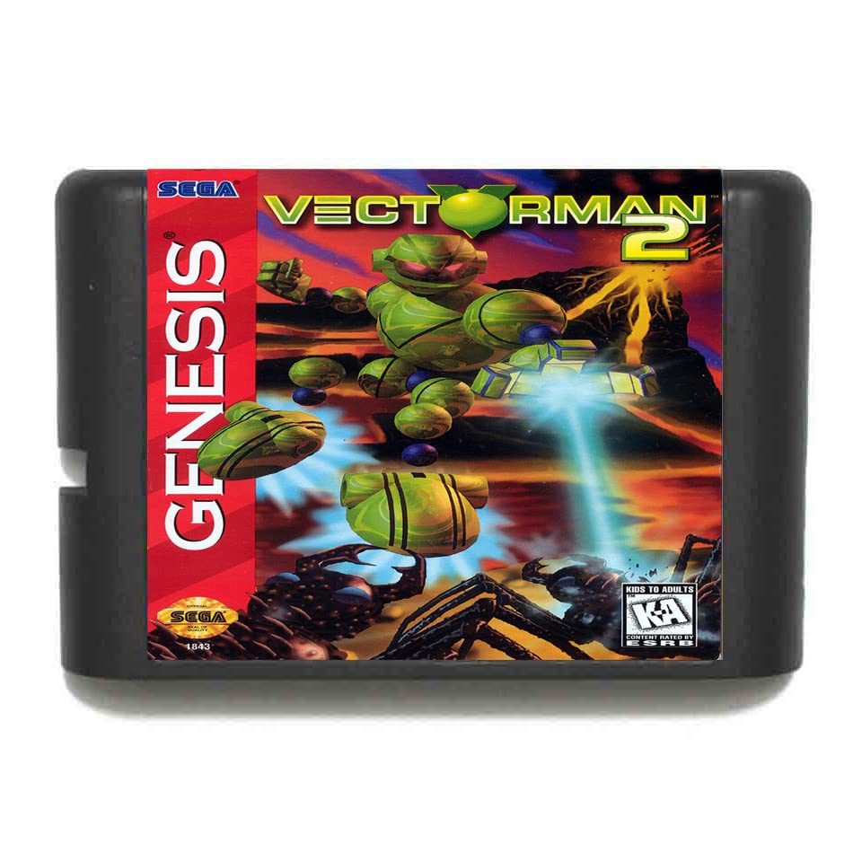 Vectorman 2 16 Bit MD Game Card For Sega Mega Drive For Genesis (Black)