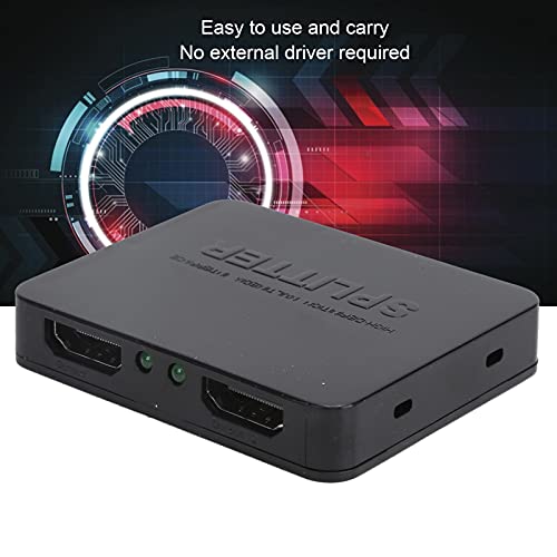 Vbestlife 1 in 2 Out HD Multimedia Interface Splitter,for Duplicate/Mirror Amplifier Dual Monitors, Video Audio Distributor