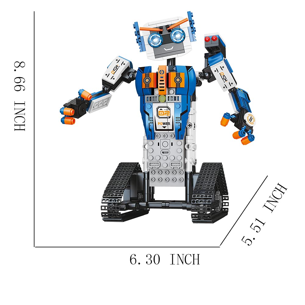 Ulanlan Remote Control Robot Building Blocks Set Mechanic Gear Education Kit, Engineering STEM Building Toys, Robot Building Kit, Best Birthday Gift for Kids, Adults and Teens 408PCS