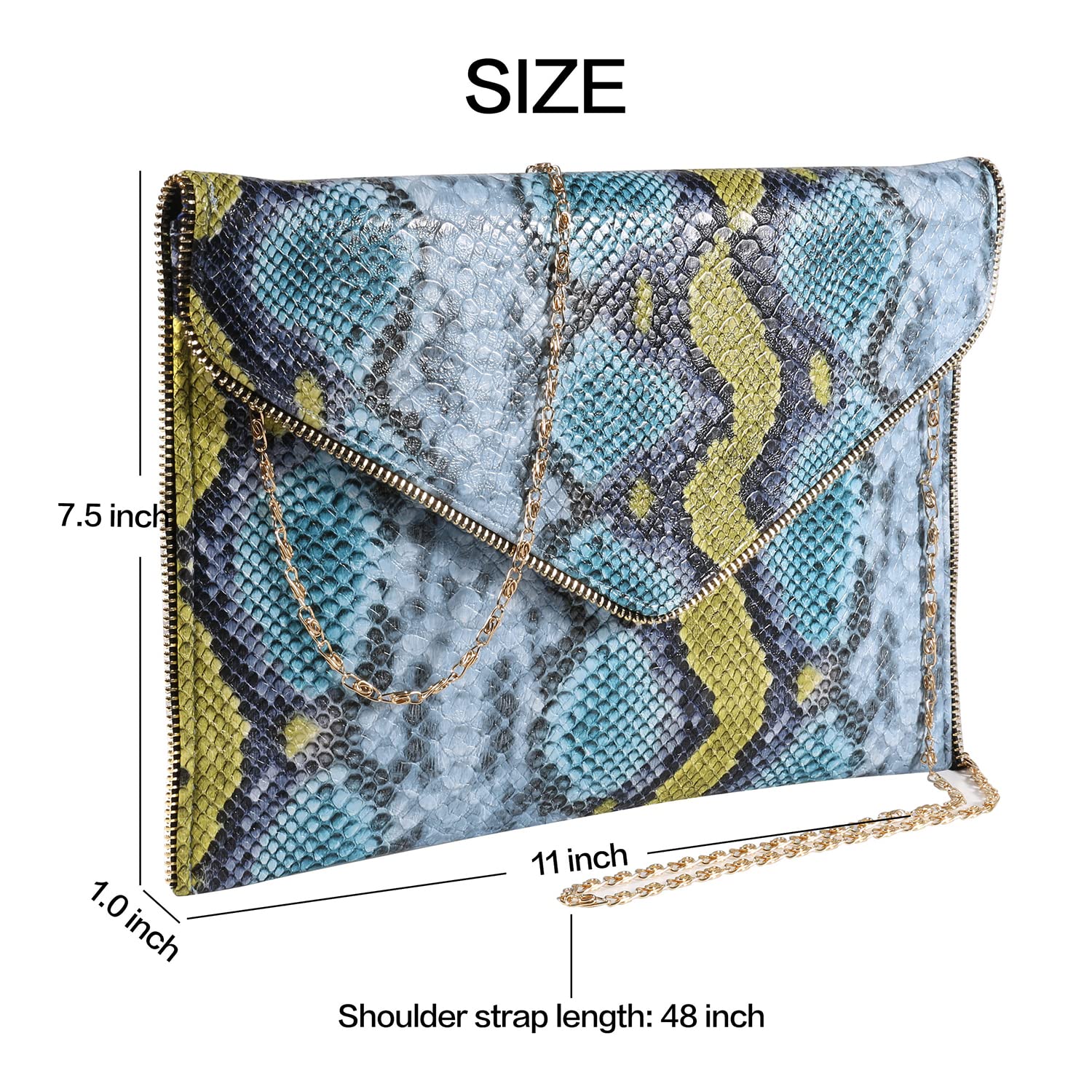 Women Envelope Clutch Purse Bag Stylish Fashion Party Bag with Crossbody Strap