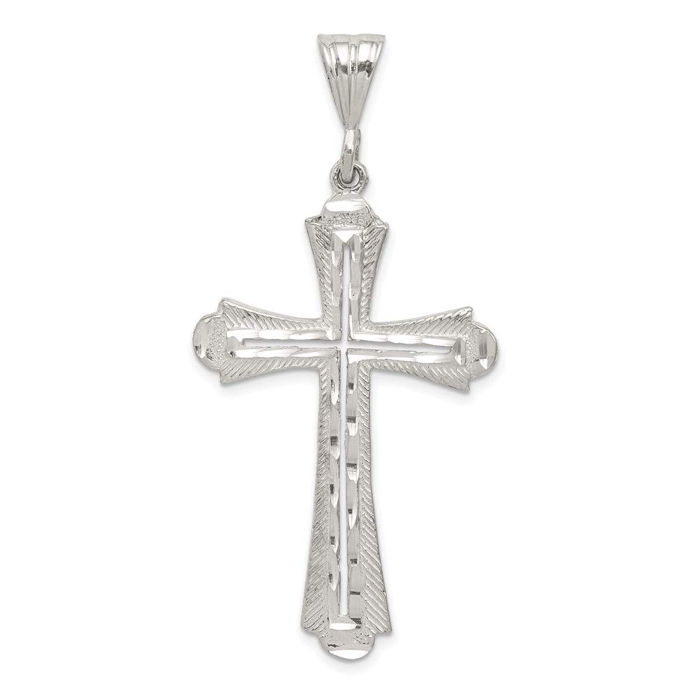 Sterling Silver Diamond-cut Cross Pendant 57mm 27mm style QC1870