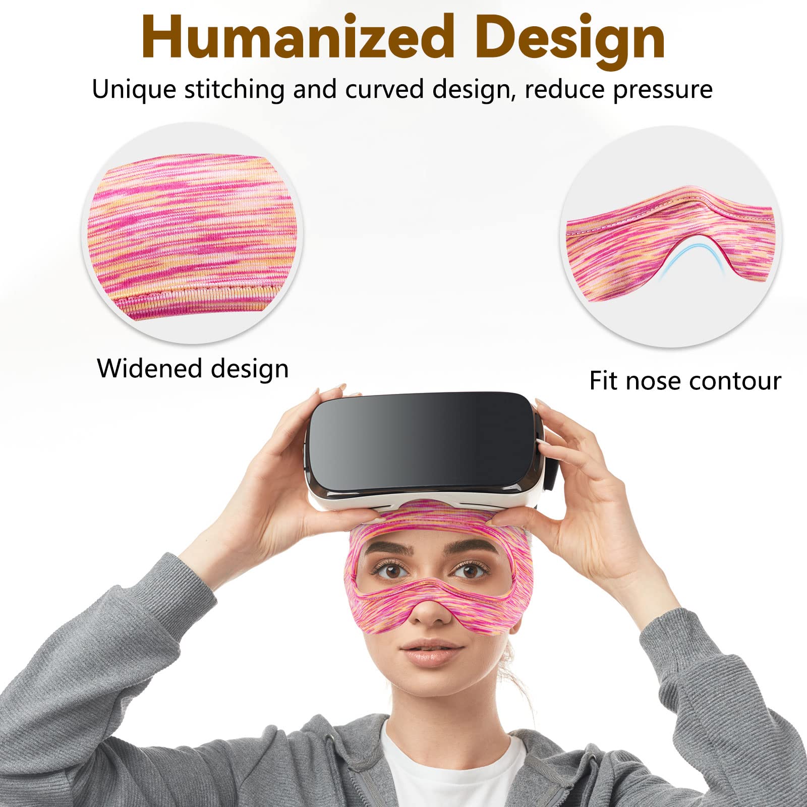 VR Eye Mask Cover Breathable Sweat Band Adjustable Sizes for Meta/Oculus Quest 2 Accessories Virtual Reality Headsets Accessories, Washable Facemask Cover for Use VR Workouts Supernatual (3PCS)