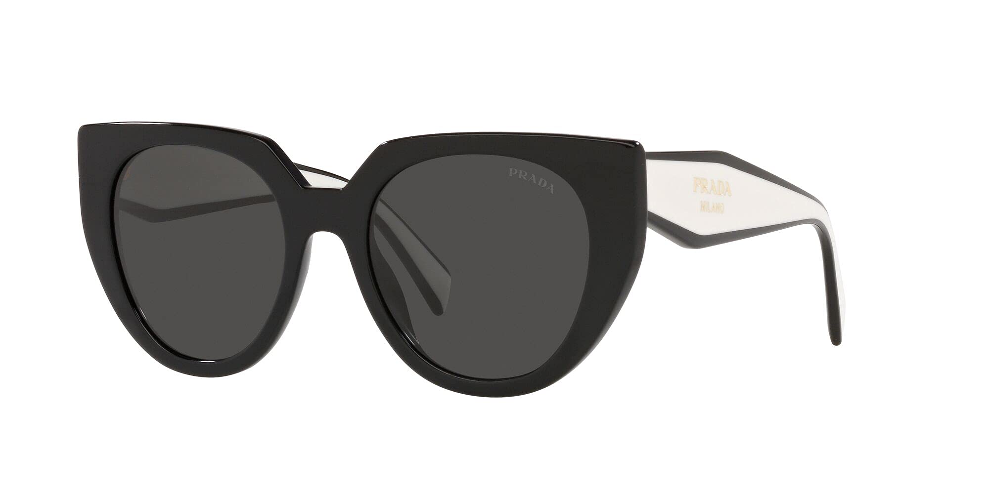Prada PR 14WSF Women's Sunglasses Black/Talc/Dark Grey 53