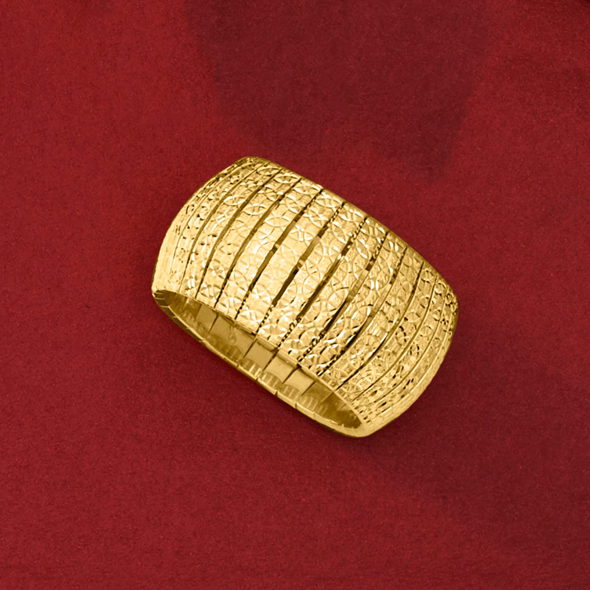 Ross-Simons Italian 18kt Yellow Gold Over Sterling Silver Cleopatra Ring. Size 5