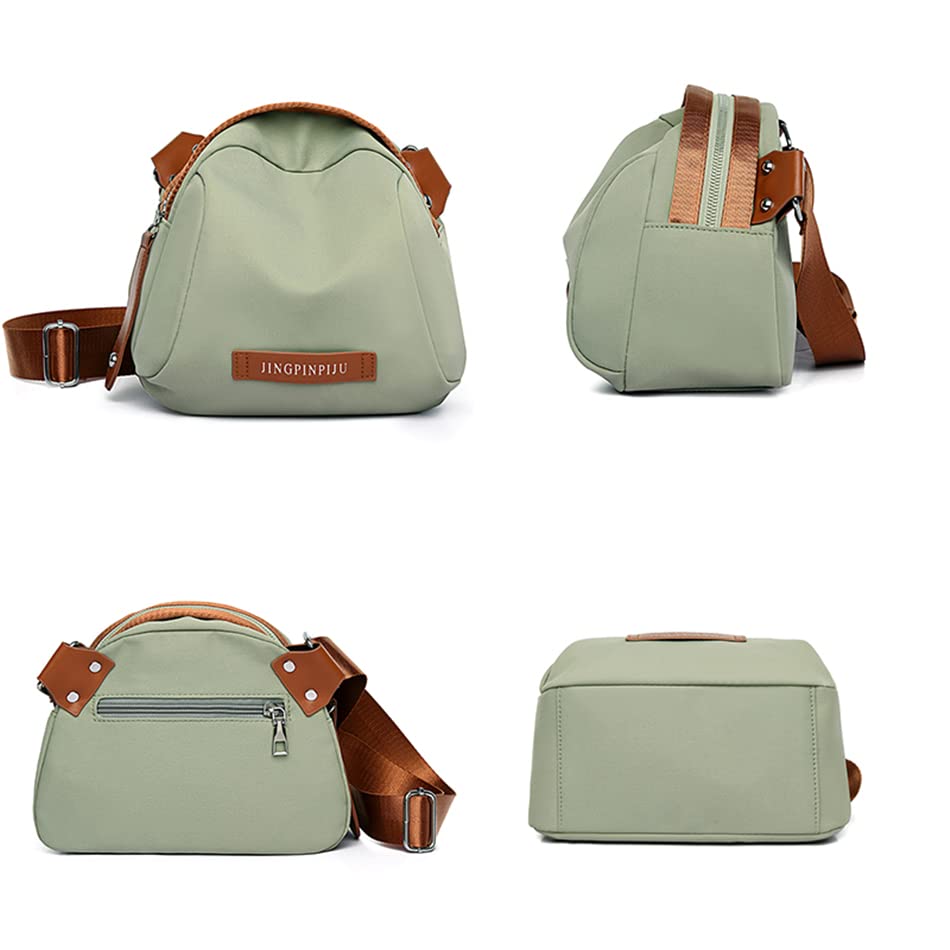 Women Waterproof Shell Small Shoulder Bag Crossbody Bag Oxford Handbags Wide Strap Handbags Purses (YELLOW)