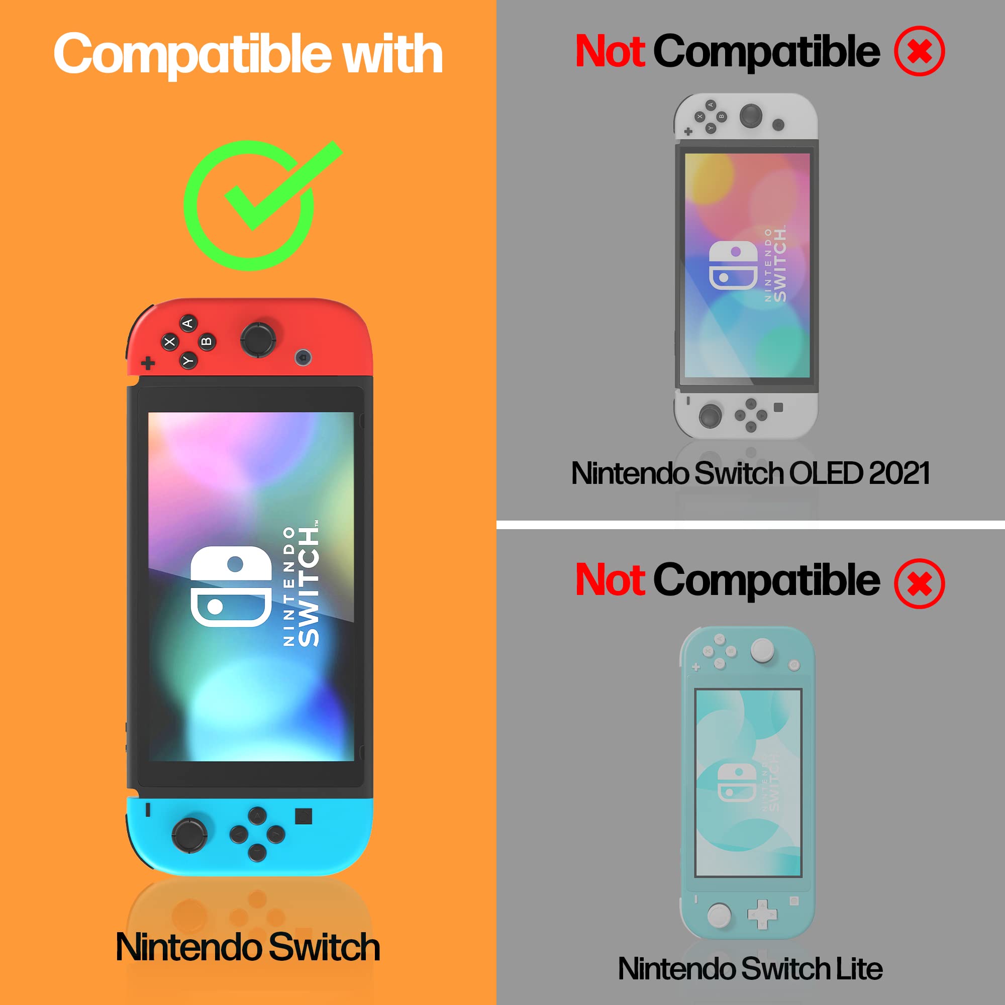 Power Theory Designed for Nintendo Switch 6.2" Screen Protector Tempered Glass [9H Hardness], Easy Install Kit, 99% HD Bubble Free Clear, Case Friendly, Anti-Scratch, 2 Pack