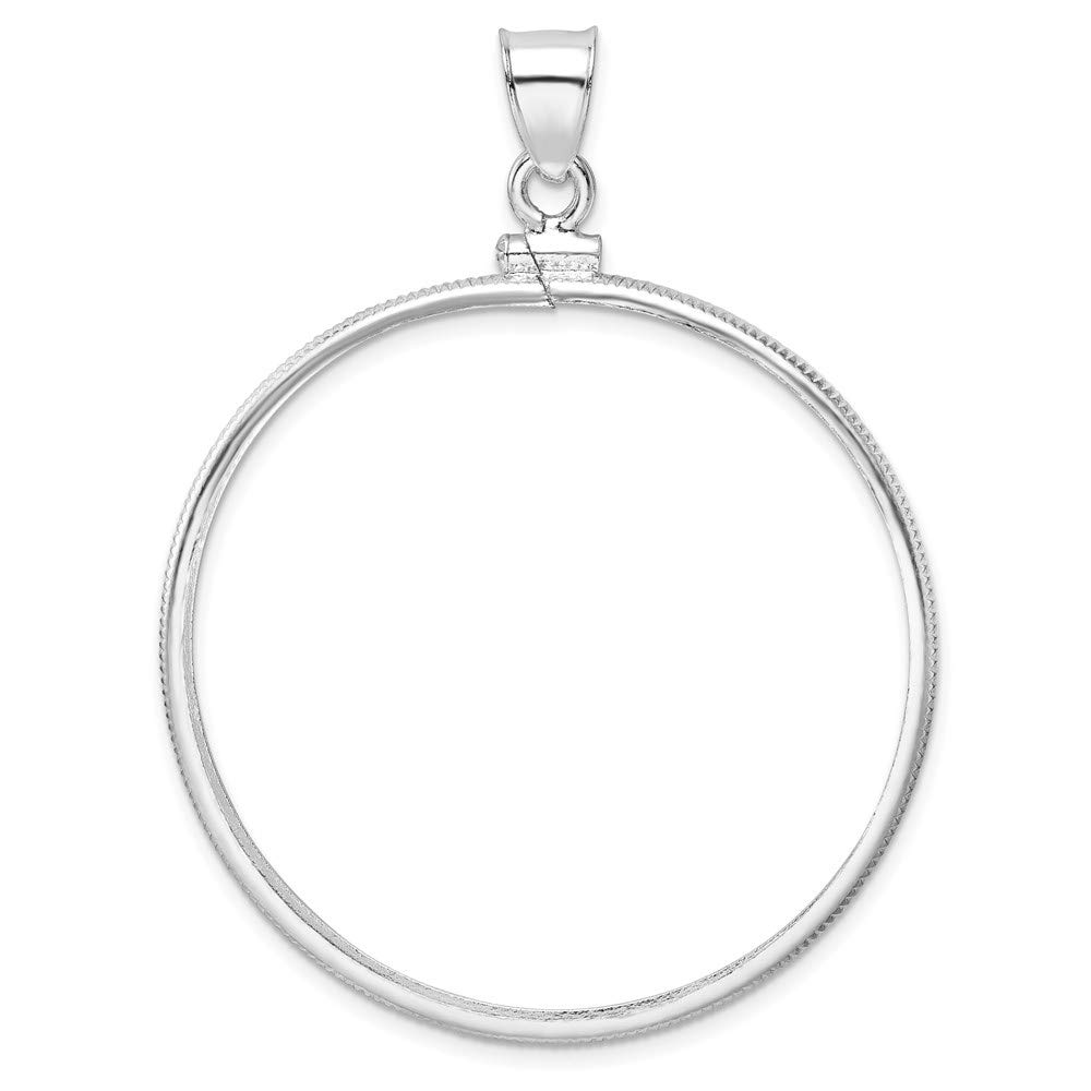 Sterling Silver 39.4 x 3.1mm 1 oz. Screw Top Coin Polished Bezel Pendant 39.4mm 3.1mm style QBP9