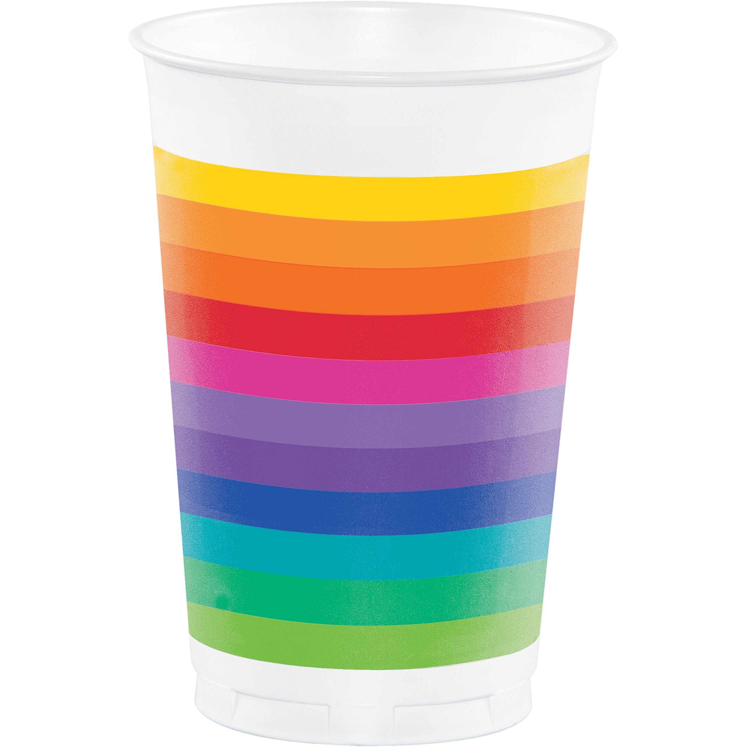 Rainbow Plastic Cups, 24 ct
