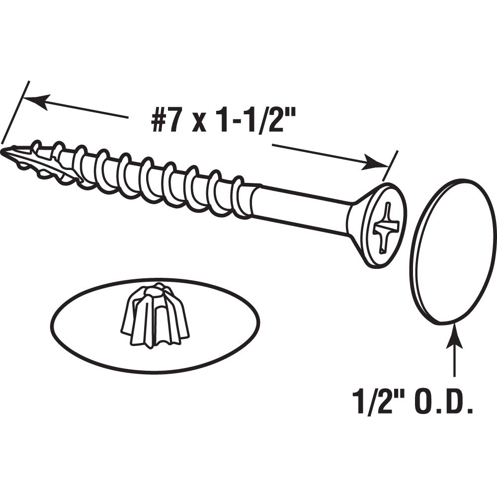 Prime-Line EP 16044 Screw Cap Cover, Plastic Construction, White (12 Pack)