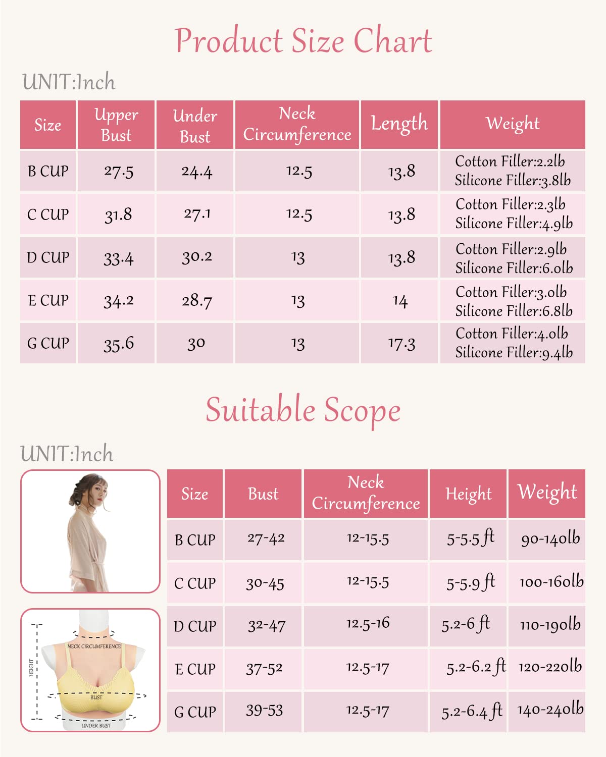 Peikey Breastplate Silicone Breast Forms with Bra B-G CUP Breast Plates for Crossdressers Drag Queen Mastectomy,Nude,Cotton Filler,B CUP