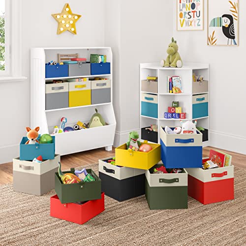 RiverRidge Kids 2pc 10.5in Two-Tone Folding Storage Bin Set - Olive