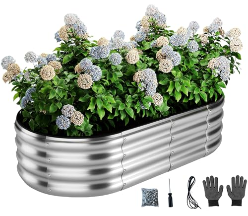 ZFHgarden Raised Garden Bed, 4x2x1ft Raised Beds for Gardening Outdoor for Vegetables Flowers Ground Planter Box,Galvanized Raised Garden Beds