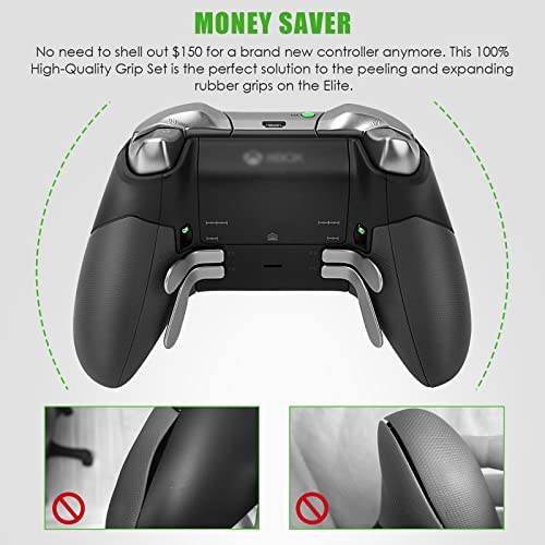 TOMSIN Rubberized Grips for Xbox Elite Controller, Replacement Left Right Rubber Back Panels Shell Parts (Black)