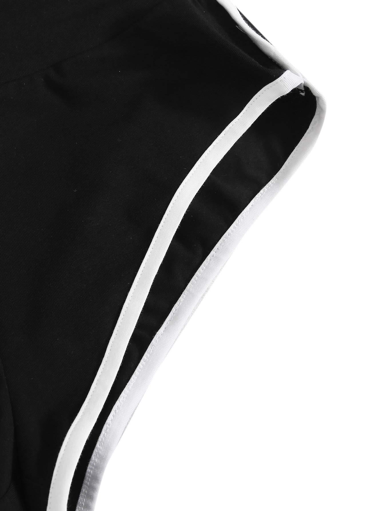 SweatyRocks Women's Sporty Elastic Waist Contrast Binding Booty Workout Biker Shorts Black XL