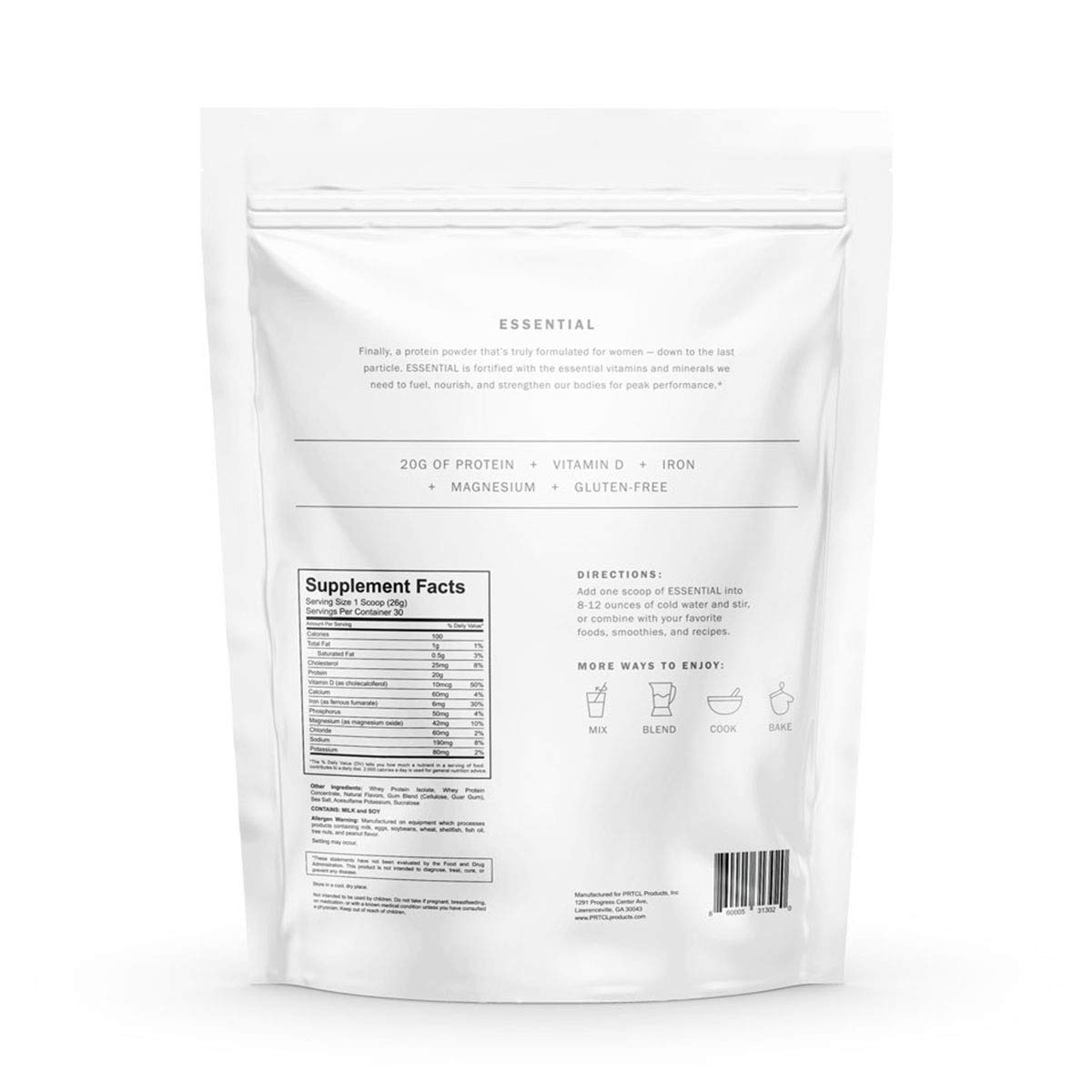 PRTCL Essential French Vanilla Whey Protein Powder - 2 lbs., 30 Servings, 20g Protein per Scoop
