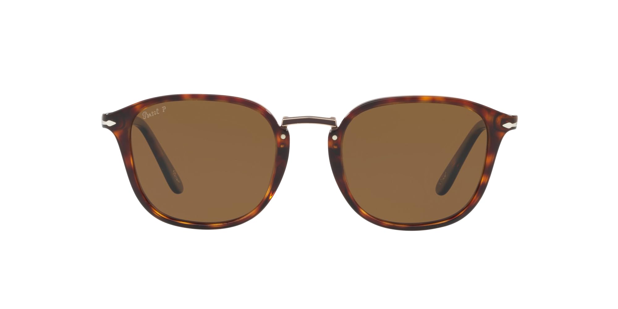 Persol PO3186S Round Sunglasses, Havana/Brown Polarized, 53 mm
