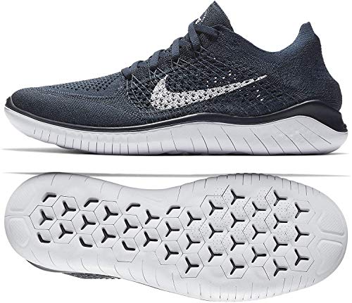 Nike Free RN Flyknit 2018 942838 400 College Navy/White Men's Running Shoes (7)