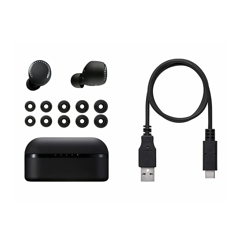 Panasonic True Wireless Earbuds, Noise Cancelling Bluetooth Headphones, IPX4 Water Resistant and Compatible with Alexa, Charging Case Included - RZ-S500W (Black)