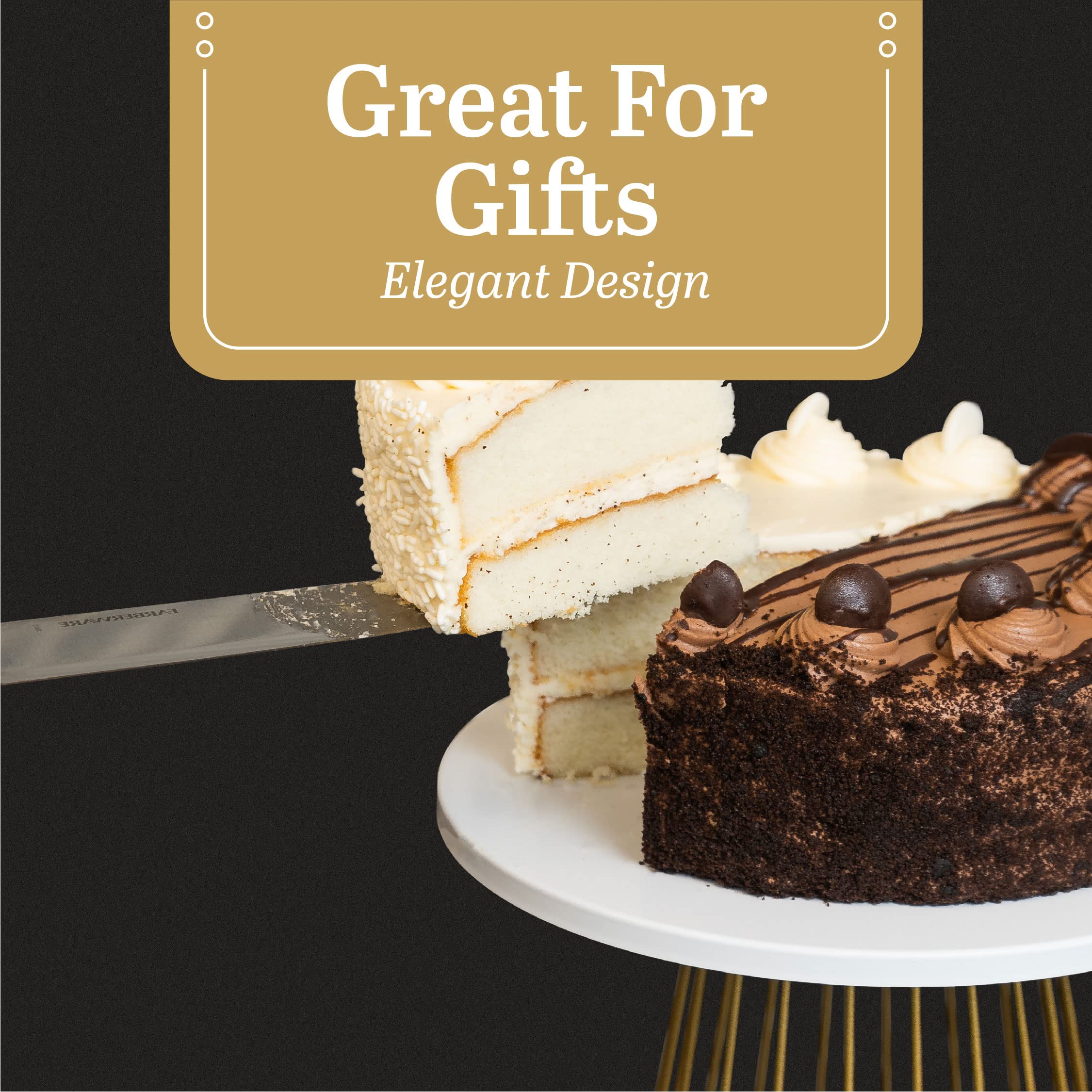 White Cake Stand for Elegant Dessert Table Displays, Easy-to-Clean Round Gold Cake Stand or Cupcake Stand for Weddings, Birthdays & All Party Occasions (10-inch)