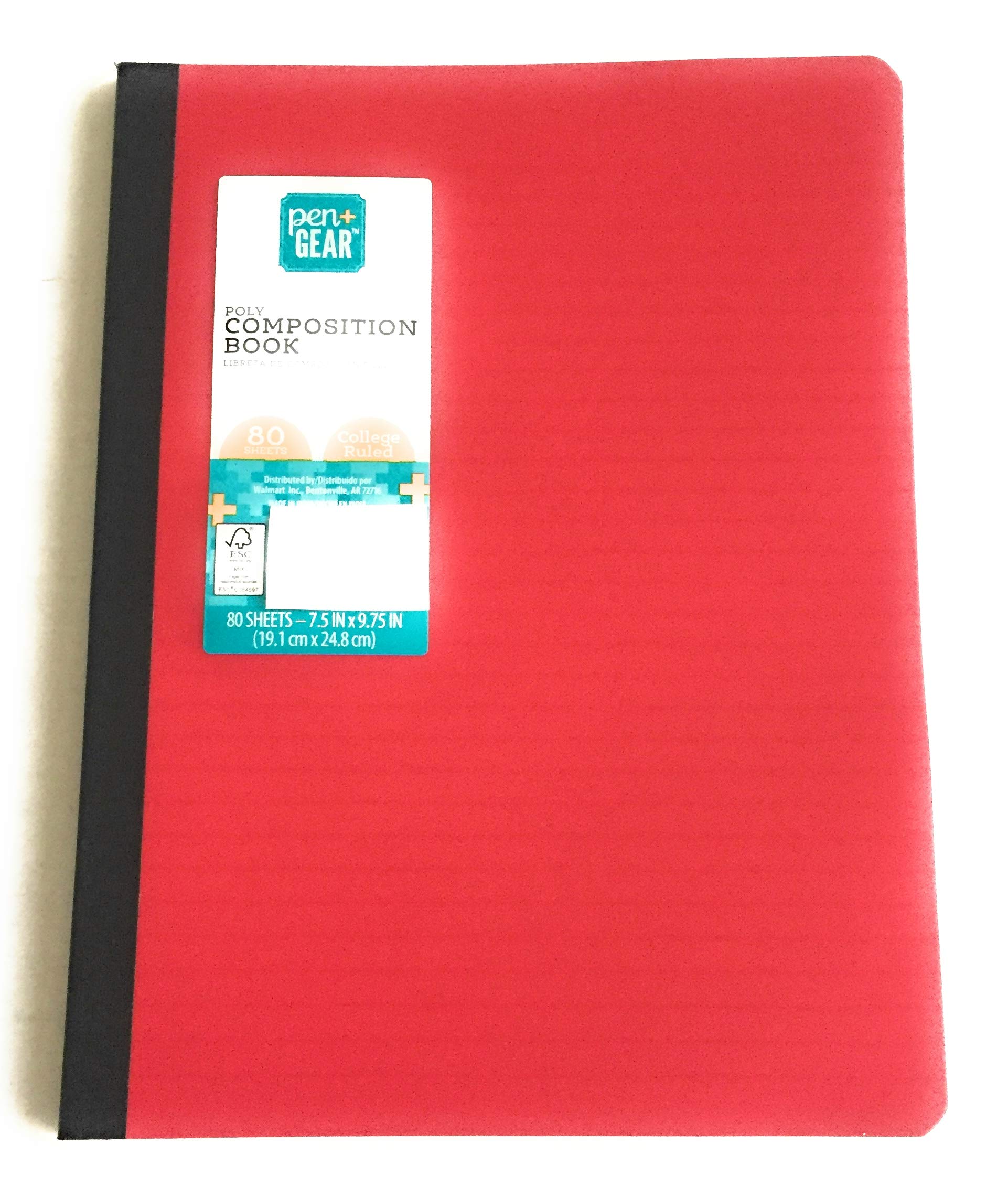 Pen + Gear Poly Composition Book, College Ruled, 80 Pages, Green - Red - Yellow