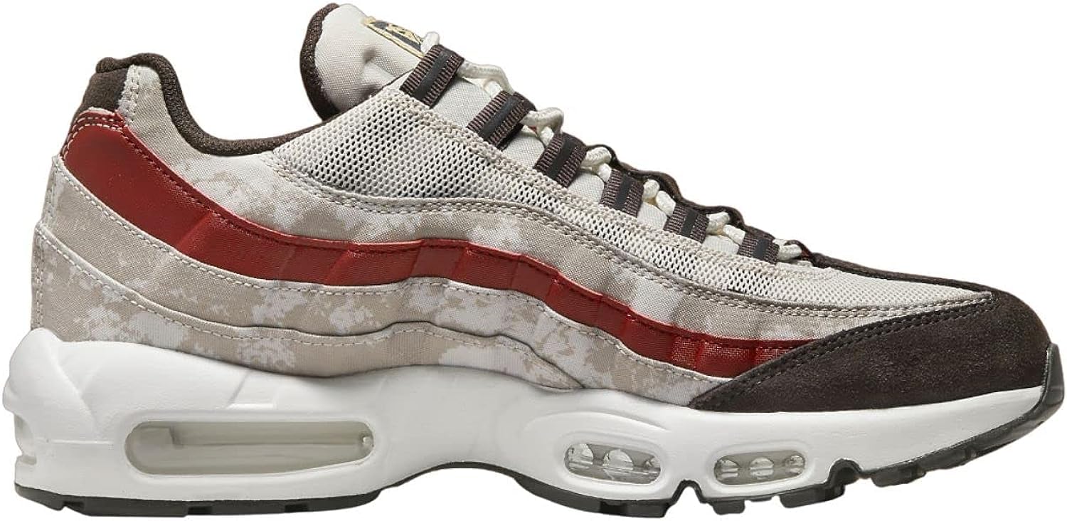 NIKE Men's Sneaker, Light Bone Summit White Khaki Dune Red, 12