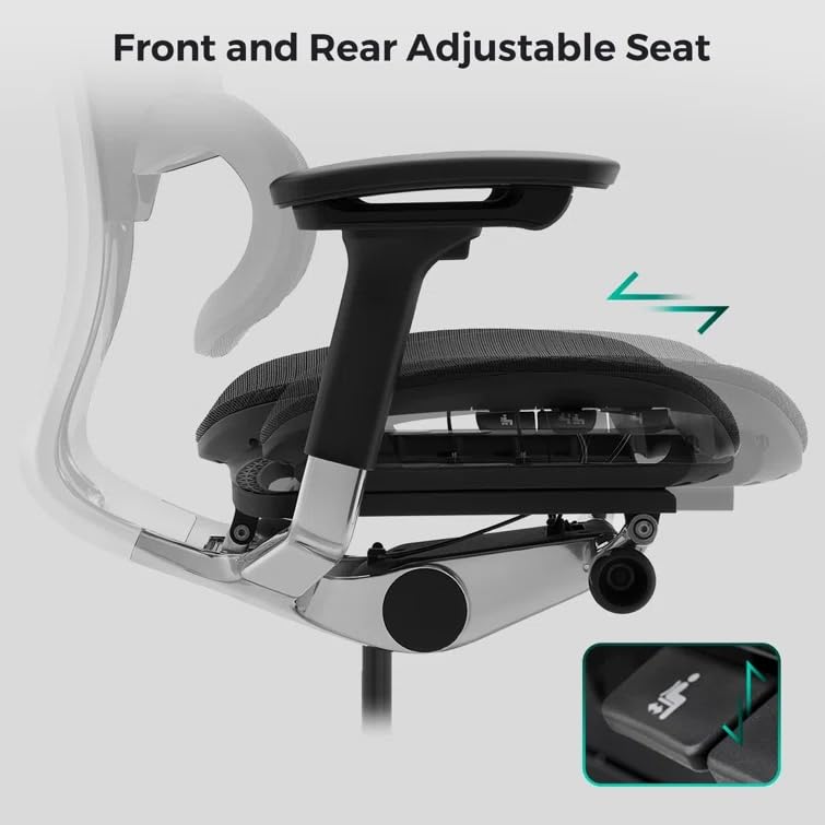 Odinlake Big & Tall Office Chair 500lbs, Heavy Duty Ergonomic Mesh Chair, High Back Swivel Computer Chair with Lumbar Support & 4D Arms,Adjustable Wide Seat Home Desk Chair with Headrest