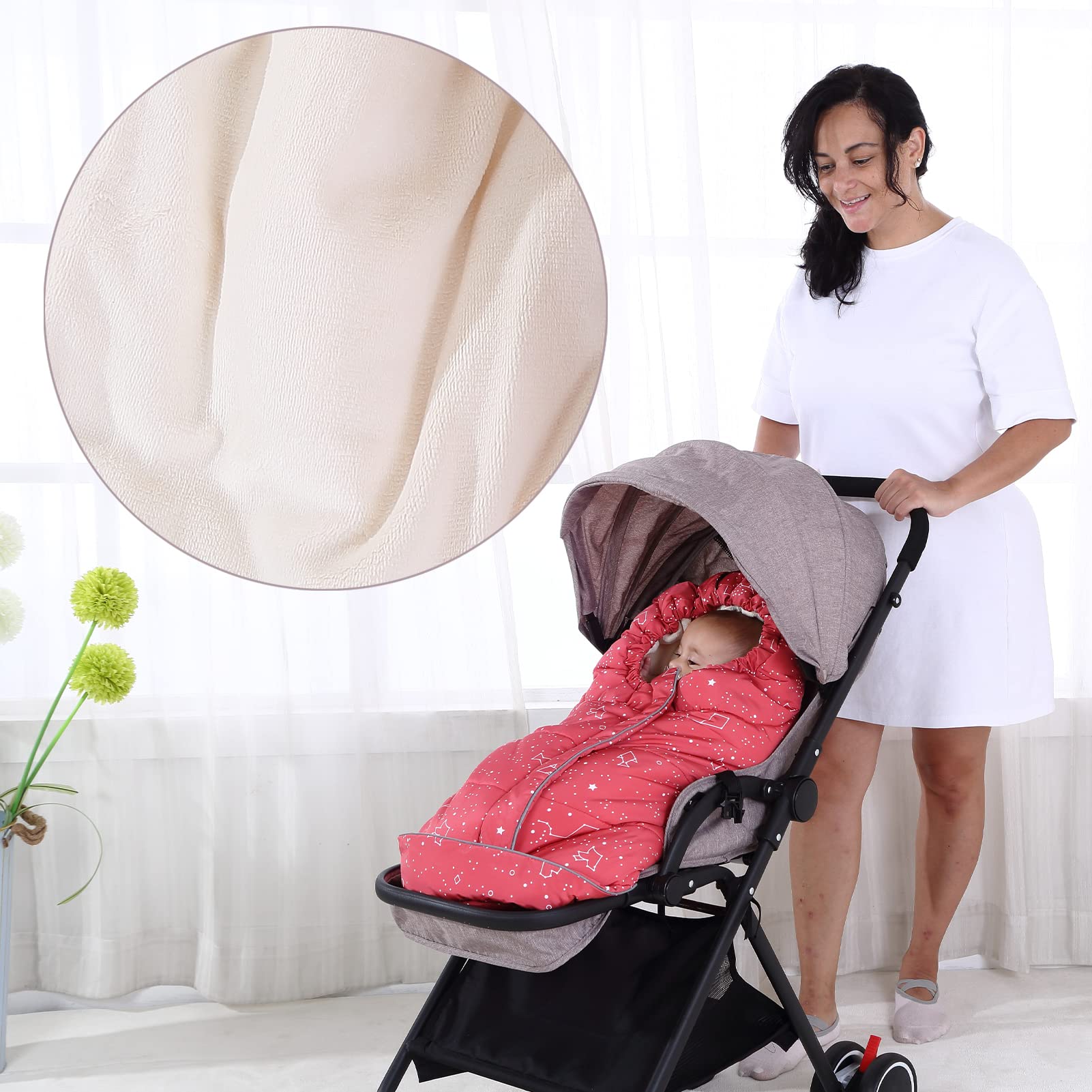 weallbuy Baby Bunting Bag for Strollers, Sleeping Bag with Pattern, 40 * 22.4 Inches Winter Footmuff for Toddler 0-36 Months (Constellation)
