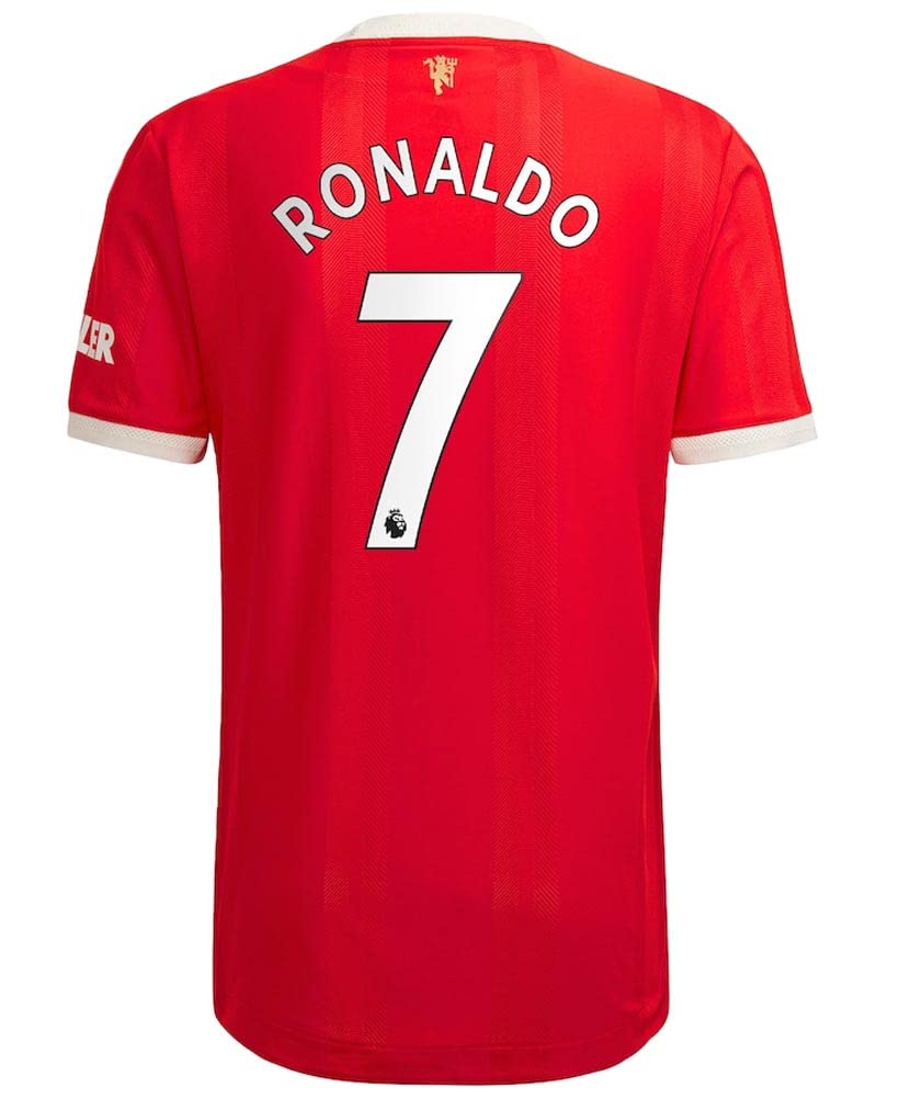 Ronaldo #7 Men's Man United Home Authentic Soccer Jersey 2021/22 (X-Large) Red