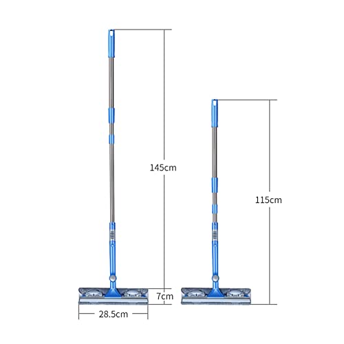 REN0124shuang Shower Squeegee Squeegee for Window Cleaning, Squeegee Microfiber Scrubber Combi with Stainless Steel Pole, Squeegee Window Cleaner for Glass Door Window Scrubber