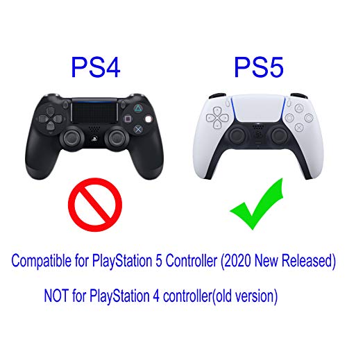 PS5 Controller Skin,Hikfly Silicone Cover for PS5 Grips PlayStation 5 Controller Cover Protector Sleeve Kits Video Games with FPS Pro Thumb Grips Caps(Redblack)