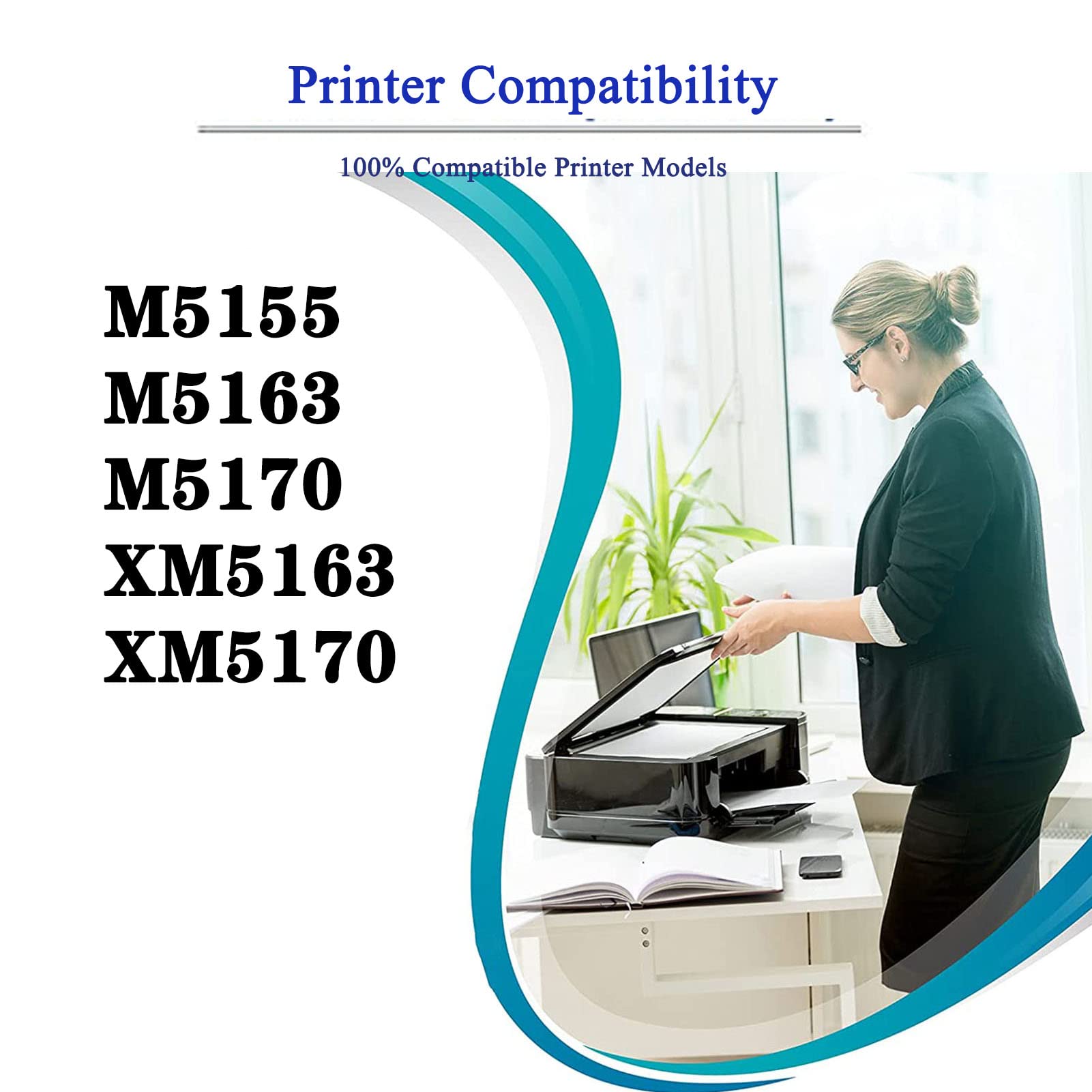 OGLU M5155 Compatible 24B6025 Black Imaging Unit for Lexmark M5155 M5163 M5170 XM5163 XM5170 Printer, High Yield 100,000 Pages 1Pack