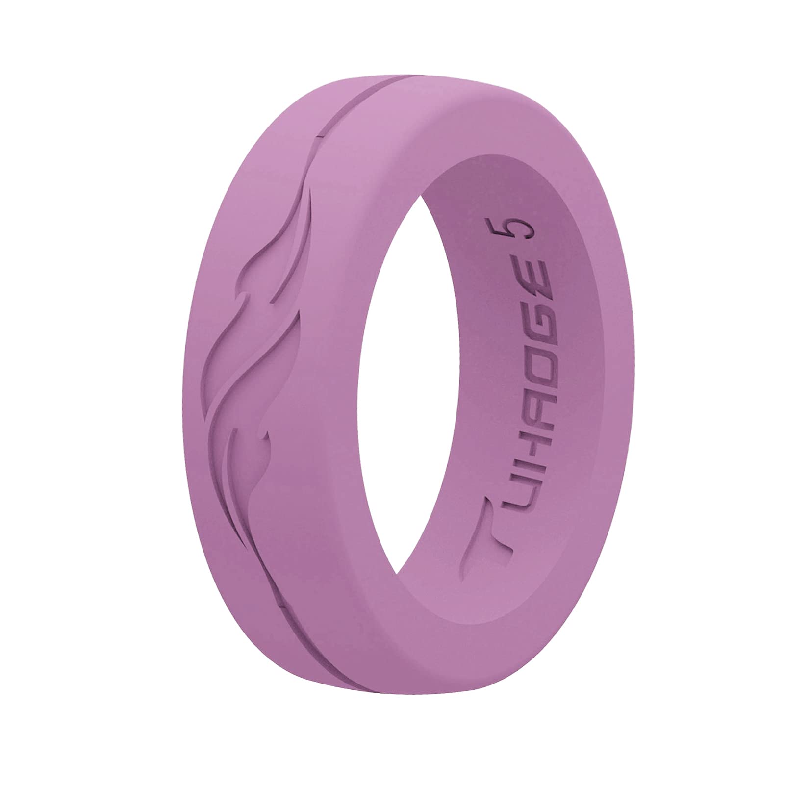 wearwan Timeless Styling Silicone Ring for Women- Breathable Patterned Design-Silicone Ring Women- 2mm Thick (7, Pink) W