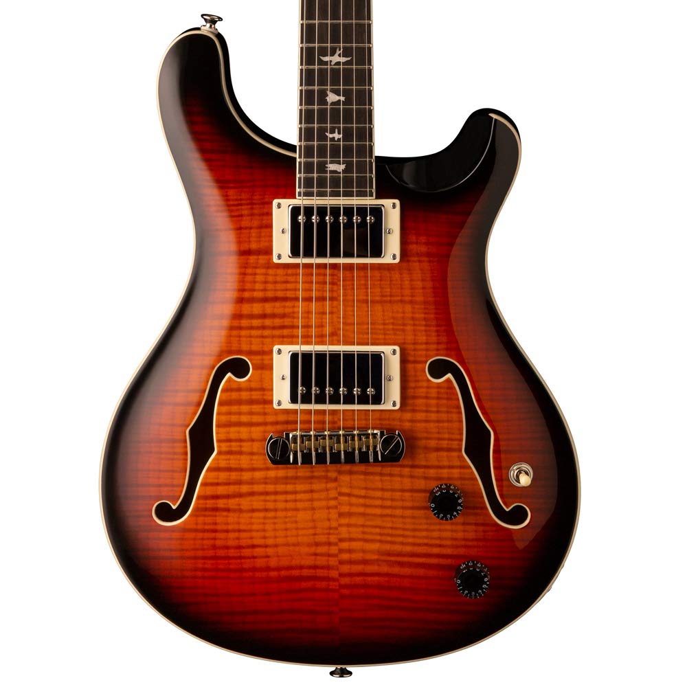 PRS Guitars 6 String SE Hollowbody II Tri-Color Sunburst with Case, Right (105536:TC)