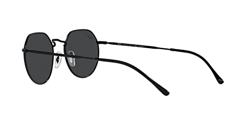 Ray-Ban RB3565 Jack Round Sunglasses, Black/Polarized Black, 53 mm