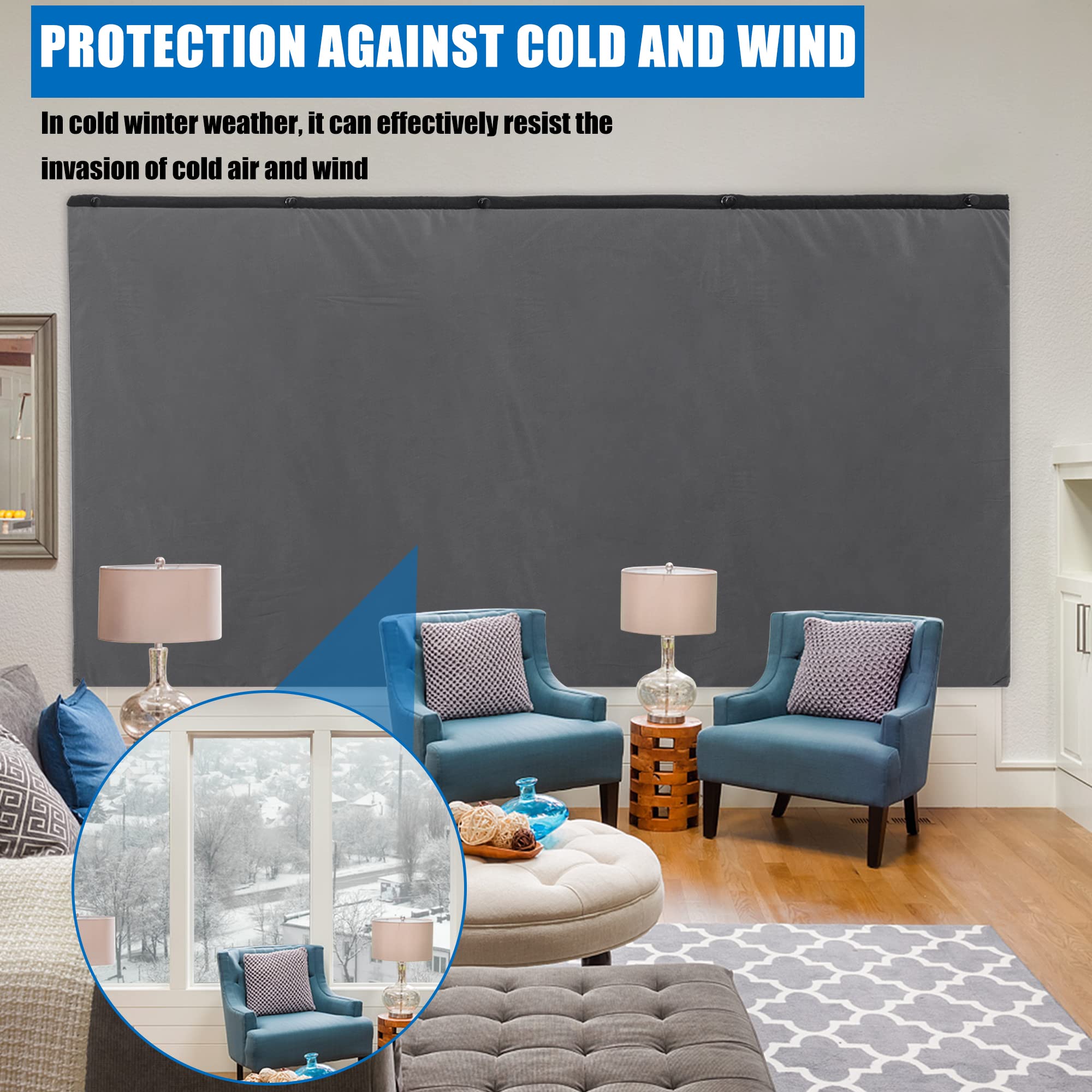 TORIBIO Sound Absorption Curtain with Noise Blackout Absorption (Horizontal 95" x 54"x 0.6")