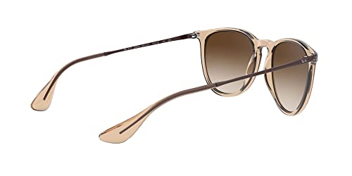 Ray-Ban RB4171 Erika Round Sunglasses, Transparent Light Brown/Brown Gradient Dark Brown, 54 mm