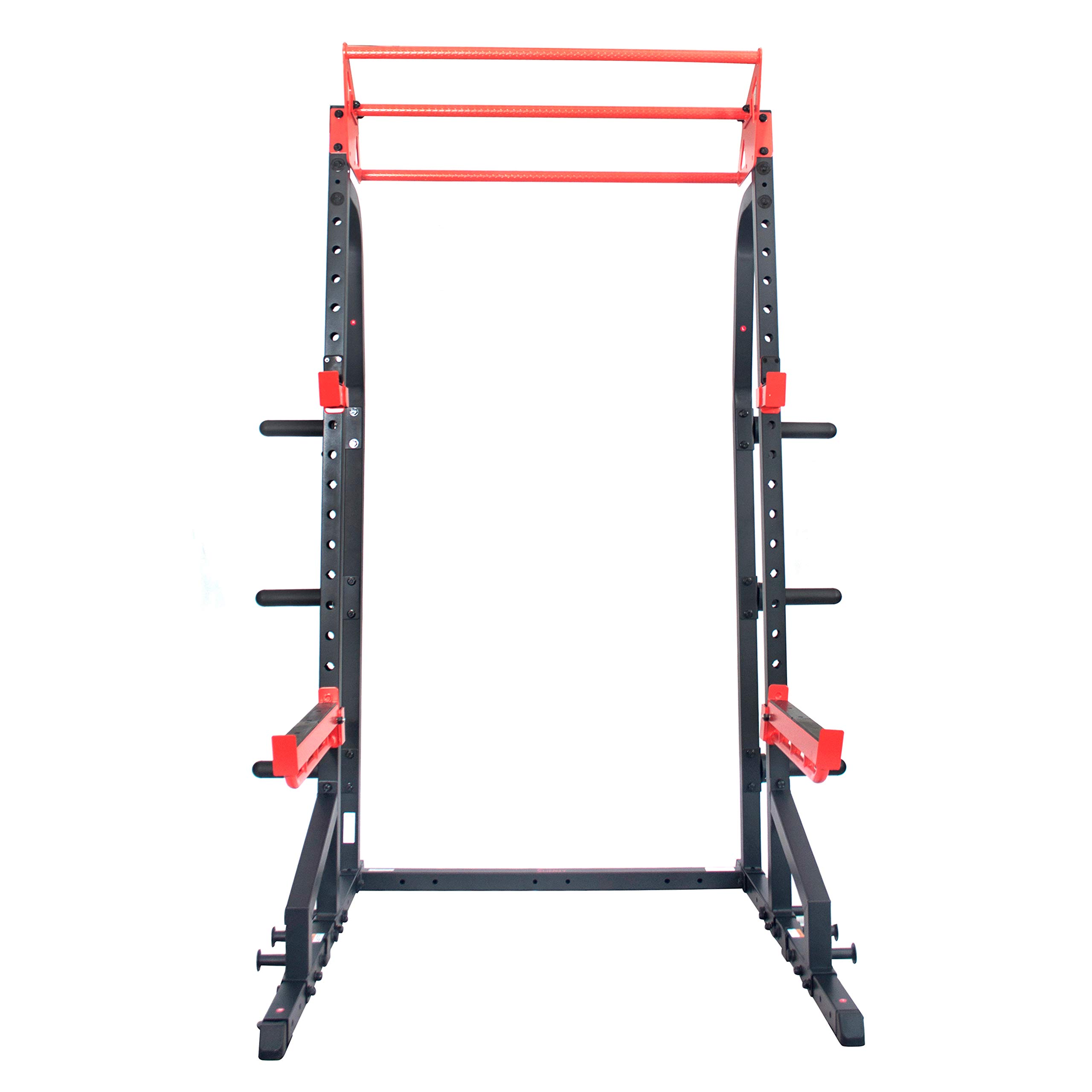 Sunny Health & Fitness Power Zone Half Rack Heavy Duty Performance Power Cage with 1000 LB Weight Capacity – SF-XF9933, Black