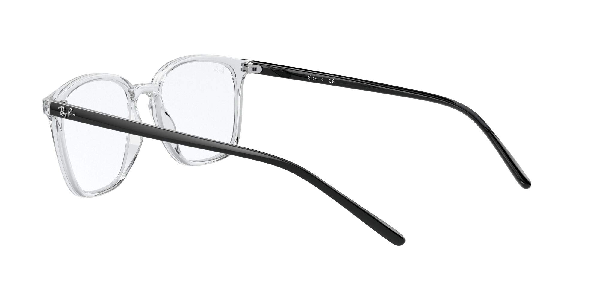Ray-Ban RX7185 Square Prescription Eyeglass Frames, Transparent/Demo Lens, 52 mm
