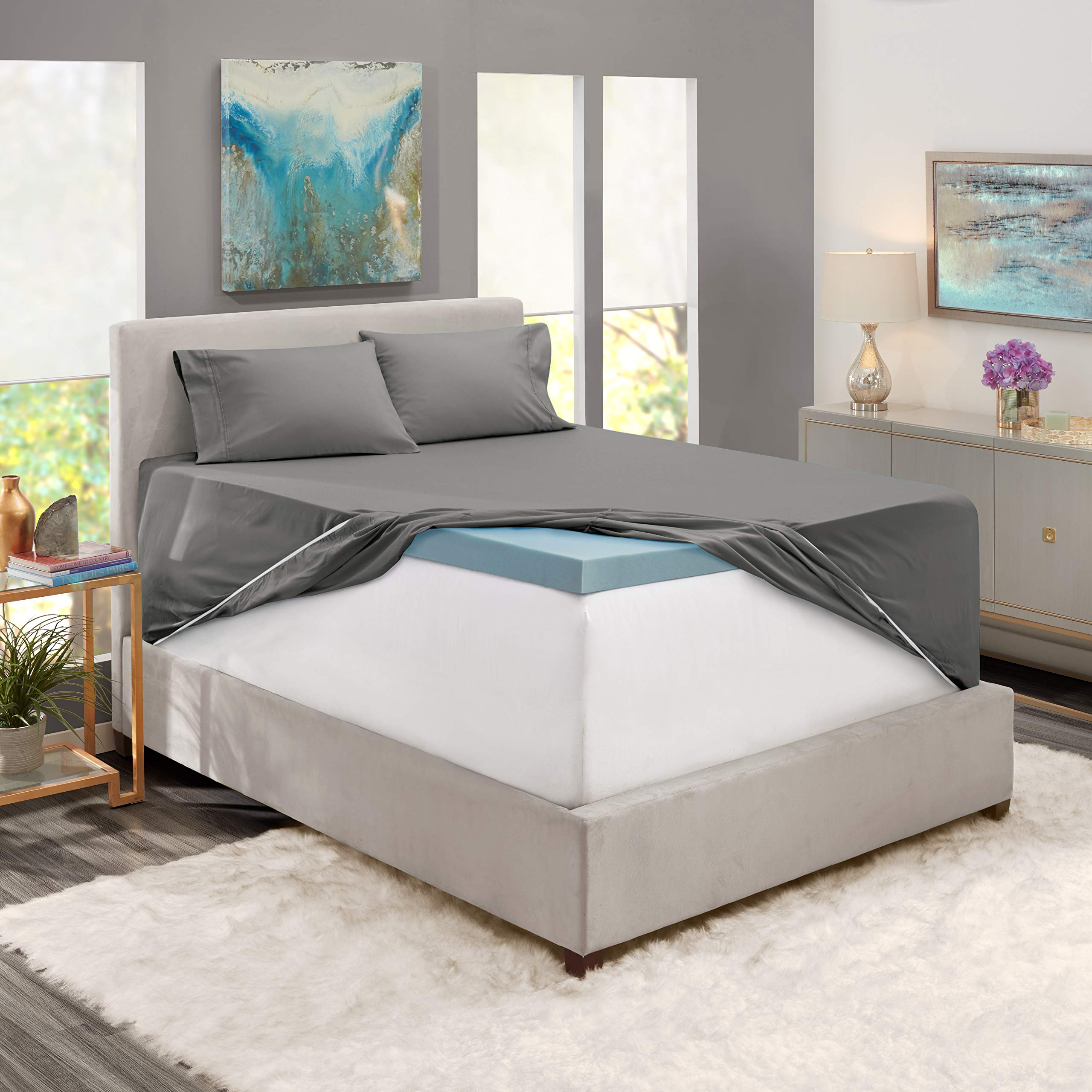 Nestl Extra Full Size Sheets Deep Pocket Set - 6 PC Soft Microfiber Deep Pocket Full Sheets - Fade Resistant Bedding Sheets & Pillowcases - Full, Dark Gray