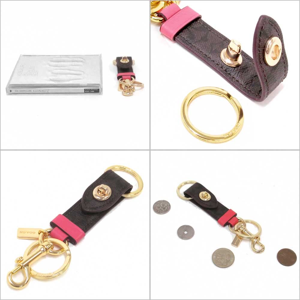 Trigger Snap Bag Charm In Signature Canvas Brown Style No. 49314