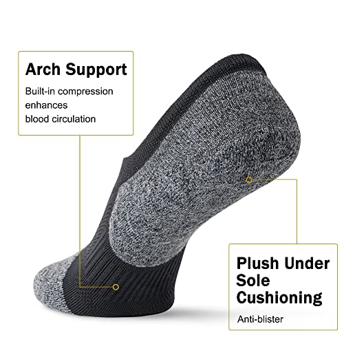 THATISHE 5-Pairs No Show Socks Women's Running Low Cut/Ankle Compression Athletic Socks (Black)