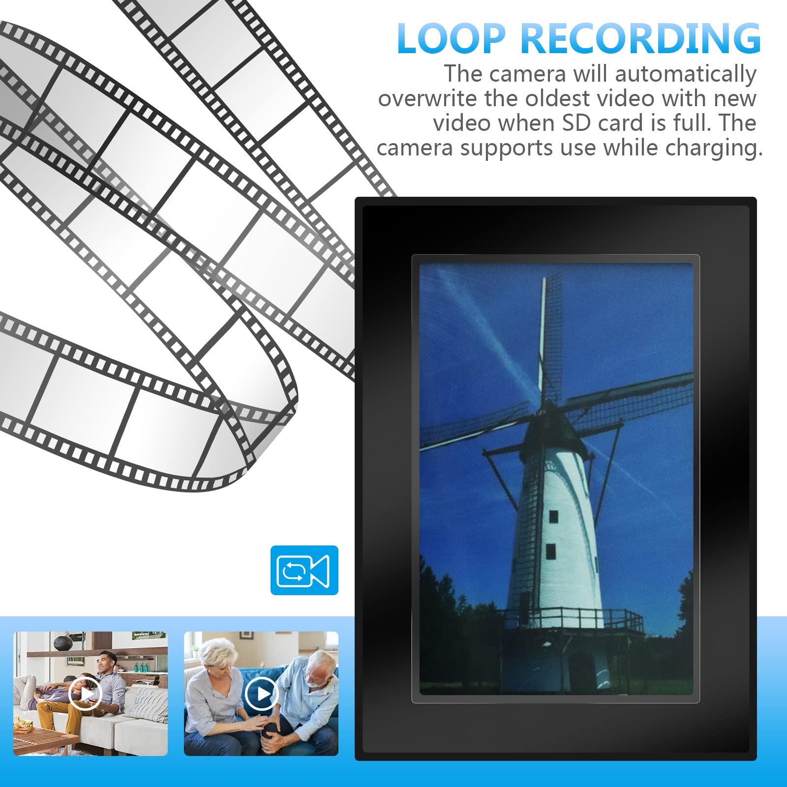 VERRNY Spy Hidden Camera Photo Frame HD 1080P Mini Camera Security Nanny Cam with Motion Detection for Home, Office,No WiFi Required
