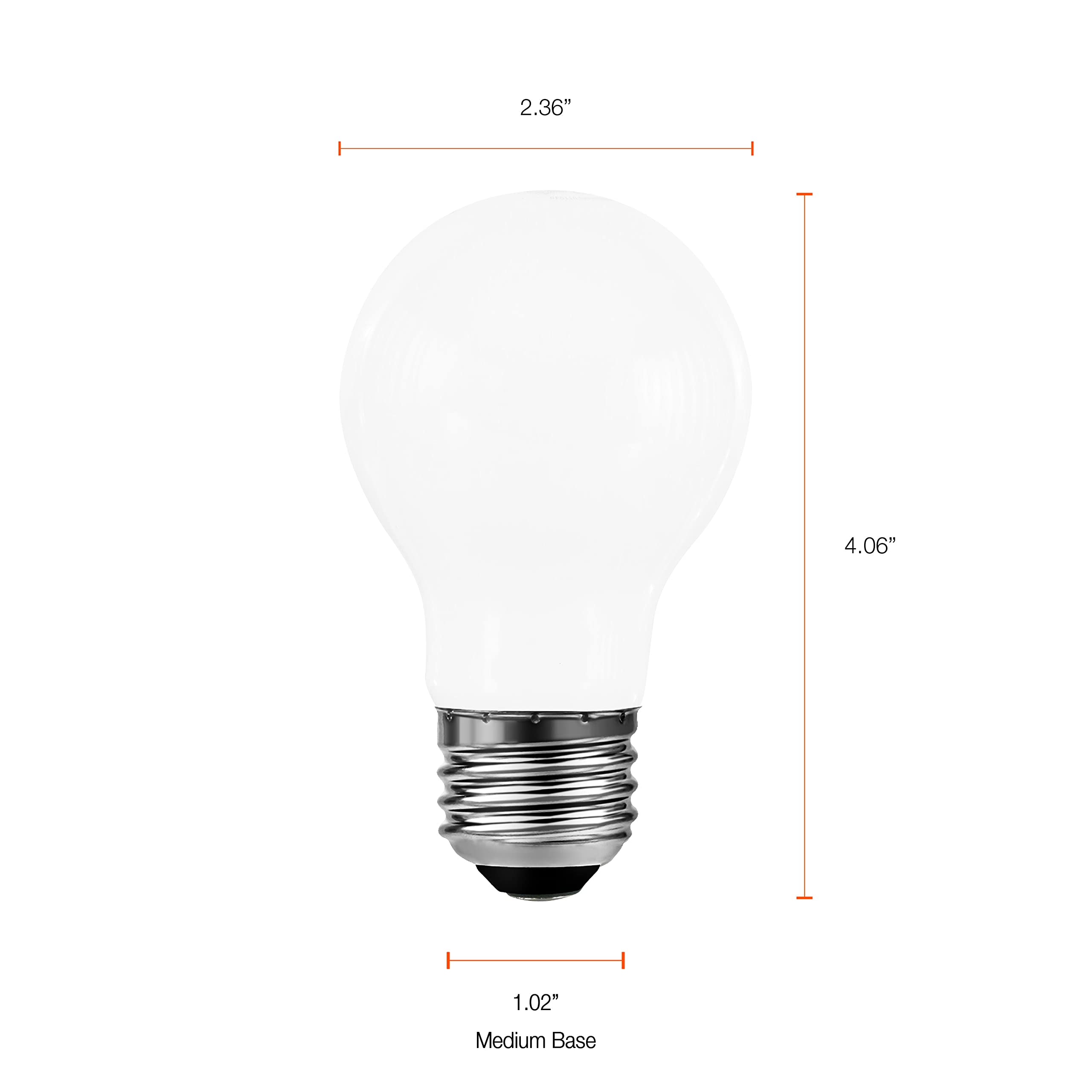 Sylvania LED Reduced Eye Strain A19 Light Bulb, 60W = 8W, 13 Year, Dimmable, Clear, 2700K, Soft White - 4 Pk